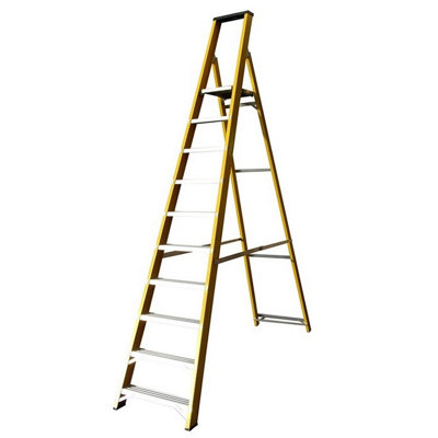LYTE TRADE GLASS FIBRE PLATFORM STEP LADDERS 10 TREADS