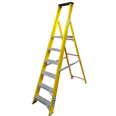 Lyte Trade Glass Fibre Platform Step Ladders 6 Treads