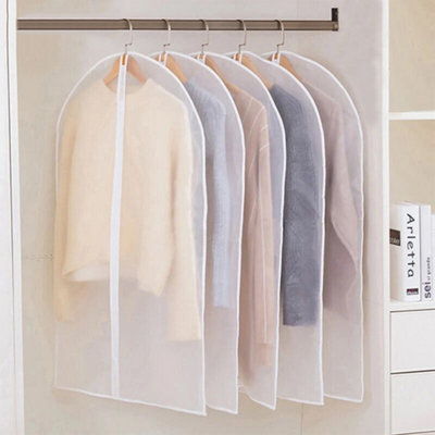 M-10Pcs Clear Polythene Garment Covers Suit Dress Coat Dust Protector ...