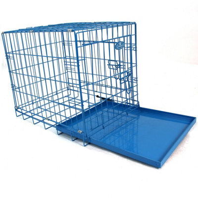 Buy M 30inch Foldable Blue Dog Cage at B&Q