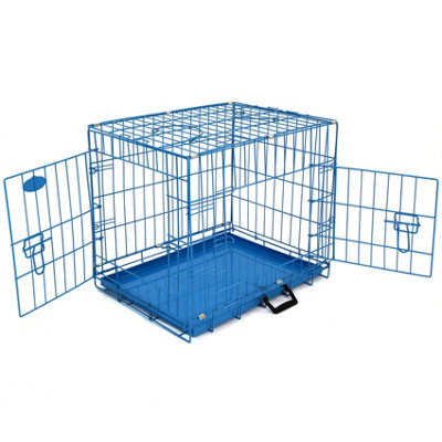M 30inch Foldable Blue Dog Cage | DIY at B&Q