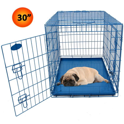 Buy M 30inch Foldable Blue Dog Cage at B&Q