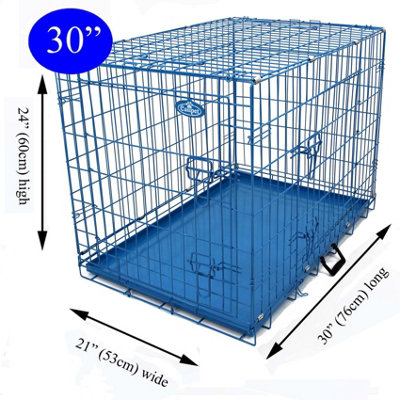 Buy M 30inch Foldable Blue Dog Cage at B&Q