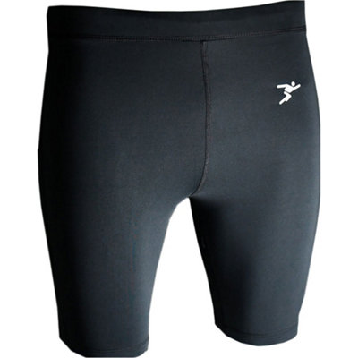 M - BLACK Junior Sports Baselayer Compression Shorts Bottoms - Unisex ...
