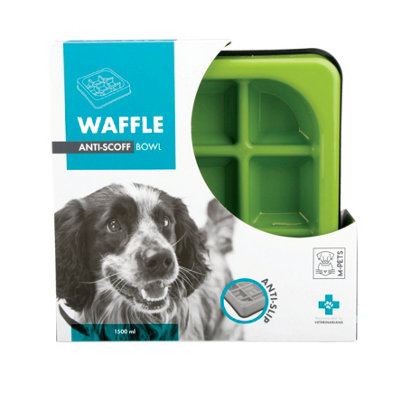 M-PETS WAFFLE - Slow Feed Bowl Checkered Green