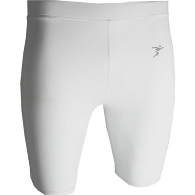 M - WHITE Adult Sports Baselayer Compression Shorts Bottoms - Unisex ...