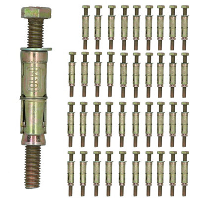 M10 10mm x 100mm Expansion Rawl Bolt for Masonry Sleeve Anchors Fastener 40pk