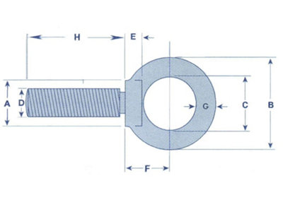 M10 Long Shank Lifting Eye Bolt (10MM Self Colour 4T Threaded Eyebolt)
