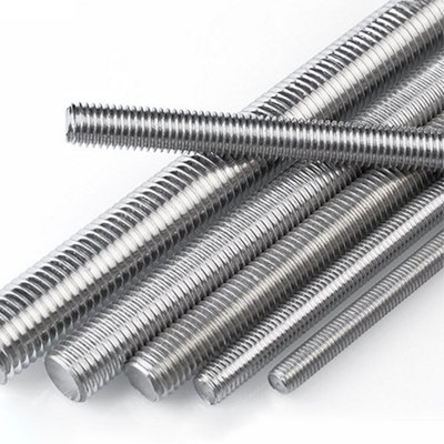 M10 (Pitch: 1.5) Fully Threaded Rod 1m (1000mm) Stud Bolts ( Pack of: 5 ...