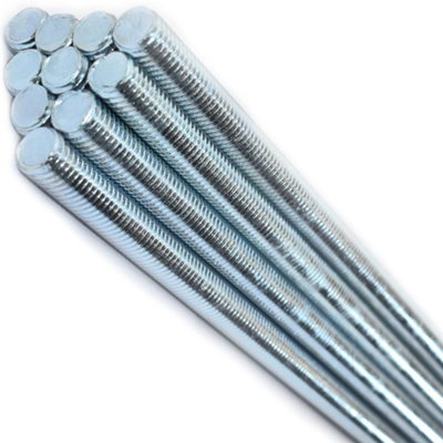 M10 Premium Rod Bar 1000mm ( Pack of: 1 ) Fully Threaded Steel Studs ...