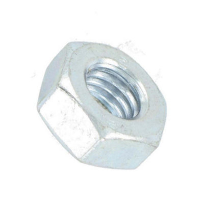 M10 STEEL NUTS BZP (100) with a zinc and clear finish