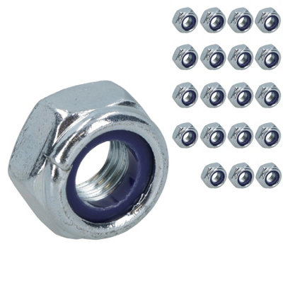 M10 x 1.5mm Nyloc Nut Fastener Hexagonal Metric Nuts Grade 8 Zinc ...