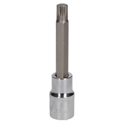 M10 x 100mm 1/2" Drive Extra Long Male Spline Bit Socket | DIY at B&Q