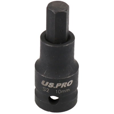 M10 x 55mm 1/2" Drive Short Impact Impacted Allen Hex Key Socket | DIY ...