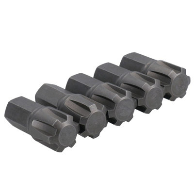 Buy M13 Male Short (30mm) Ribe Bit 5 Pack With 10mm Hex End S2 Steel ...
