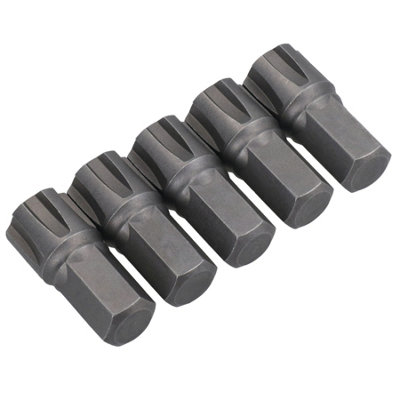 Buy M13 Male Short (30mm) Ribe Bit 5 Pack With 10mm Hex End S2 Steel ...