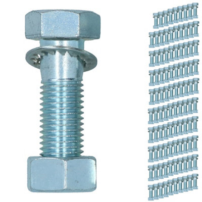 M16 (16MM) X 45MM HIGH TENSILE TOW BAR BALL FIXING BOLTS WASHERS + NUTS ...