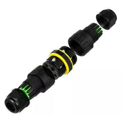 M16 3 Pin IP68 Waterproof Junction Box Cable Case Electrical Connector 240V