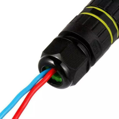 M16 3 Pin IP68 Waterproof Junction Box Cable Case Electrical Connector 240V