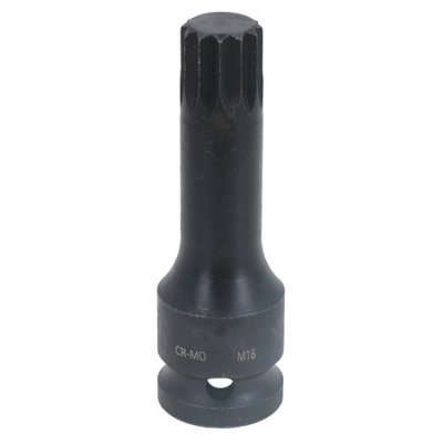 M16 x 78mm Spline Bit Triple Square Impacted Extra Long 1/2" Drive Male ...