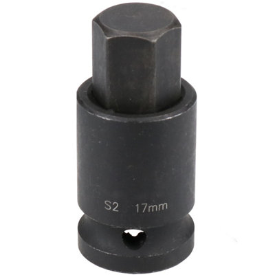 M17 x 55mm 1/2" Drive Short Impact Impacted Allen Hex Key Socket | DIY ...
