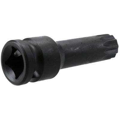 M18 x 78mm Spline Bit Triple Square Impacted Extra Long 1/2" Drive Male ...