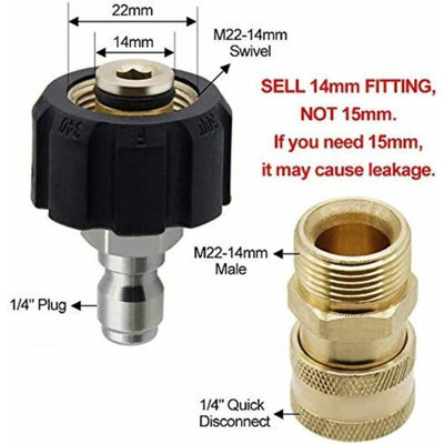 M22 14 Pressure Washer Adapter Set, 3/8 Quick Connect Swivel Adapters ...