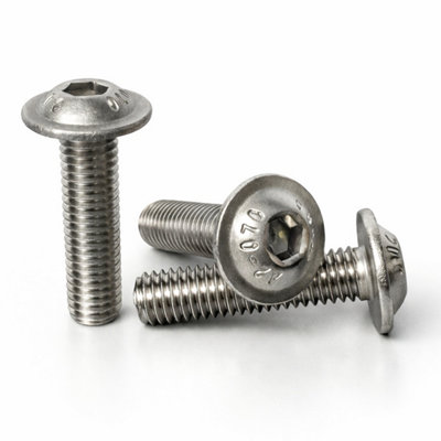 M3 (3mm x 16mm) - Pack of 100 - ISO 7380-2 - Stainless Steel A2 Flanged ...