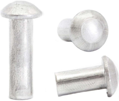 M3 (3mm x 30mm) - Pack of 50 - Solid Aluminium Round Head Rivets DIN 660