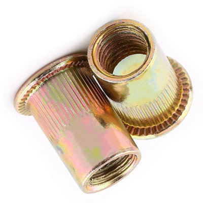 M3-M12 Carbon Steel Flanged Rivet Nut Fasteners (100 pcs,M4 Size)