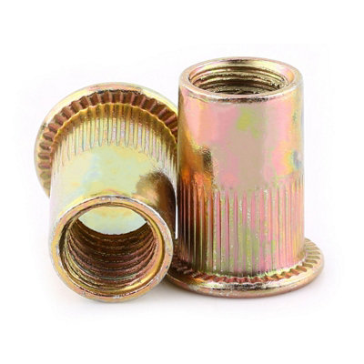 M3-M12 Carbon Steel Flat Threaded Rivet Nut Flange Rivnut Nutsert ...