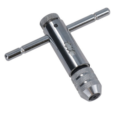M3-M8 Ratchet Tap Wrench Holder Grip T Bar Handle Reversible