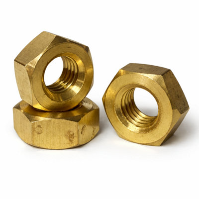 M3 - Pack of 50 - DIN 934 - Brass Hexagon Full Nuts Hex Nut - E04E