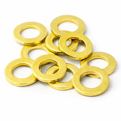 M4 (4mm) - Pack of 50 - DIN 125A - Metric Solid Brass Flat Washers E04B