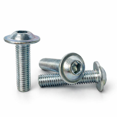 M4 (4mm x 12mm) - Pack of 50 - ISO 7380-2 - High Tensile Zinc Steel 10. ...