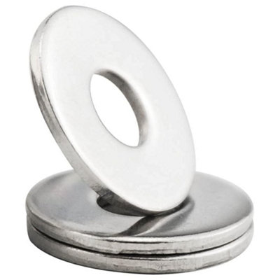 M4 Large Washer ( 10 pcs ) Flat Form G Stainless Steel A2 Penny Washers DIN 9021 | DIY at B&Q