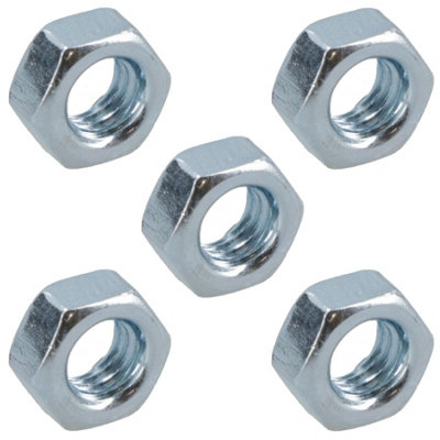 M4 x 0.7mm Hex Full Nut Fastener Hexagonal Metric Nuts Grade 8 Zinc ...