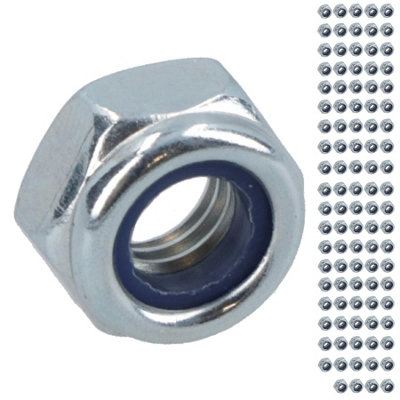 M4 x 0.7mm Nyloc Nut Fastener Hexagonal Metric Nuts Grade 8 Zinc Plated ...