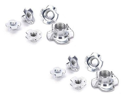 M5 5mm T Nuts Four Pronged Tee Nut Captive Blind Threaded Inserts for ...