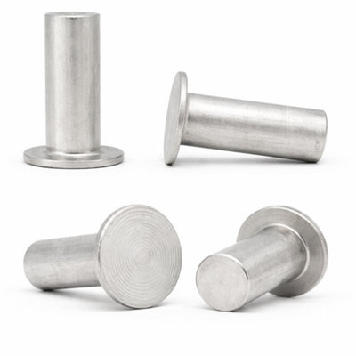 M5 (5mm x 12mm) - Pack of 100 - DIN 7338 A - Solid Aluminium Flat Head ...