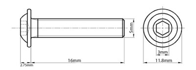 M5 (5mm x 16mm) - Pack of 50 - ISO 7380-2 - High Tensile Zinc Steel 10. ...