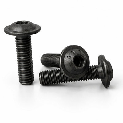 M5 (5mm x 40mm) - Pack of 50 - ISO 7380-2 - Black Zinc Flake High ...