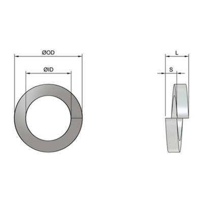 M5 Rectangular Section Spring Locking Washers Bright Zinc Plated DIN ...