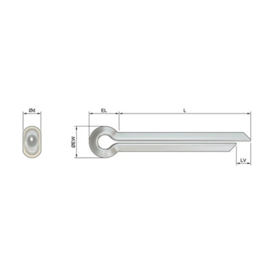 M6.3 x 75mm Cotter Split Pins Split Clevis Pins Stainless Steel A2 304 ...