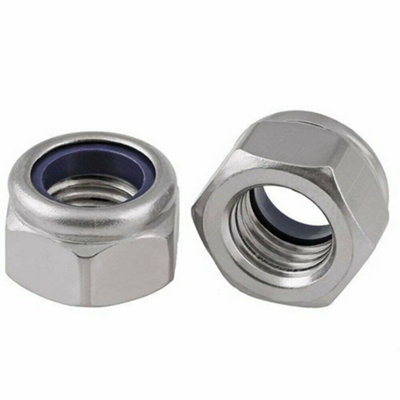 M6 (4 pcs) Premium Locking Nuts Nylon insert Lock Nut Steel Nyloc DIN 985