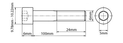 M6 (6mm x 100mm) - Pack of 50 - ISO 4762 - Black High Tensile 12.9 Cap ...