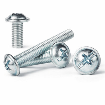M6 (6mm x 10mm) - Pack of 100 - DIN 967 - Flanged Zinc Machine Button ...