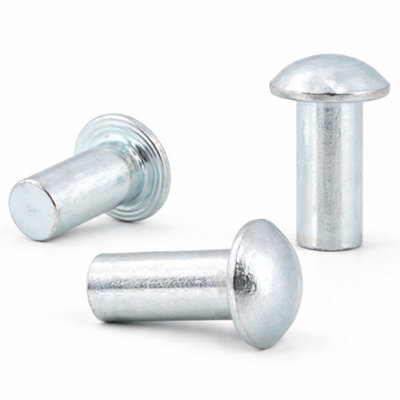 M6 (6mm x 10mm) - Pack of 50 - Solid Zinc Plated Steel Button Round ...