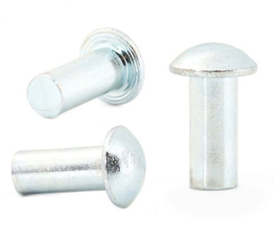 M6 (6mm x 14mm) - Pack of 50 - DIN 660 Solid Zinc Plated Steel Button ...