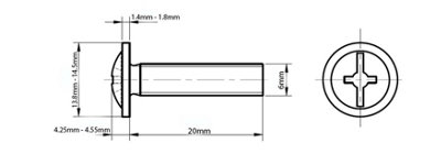 M6 (6mm x 20mm) - Pack of 50 - DIN 967 - Flanged Zinc Machine Button ...